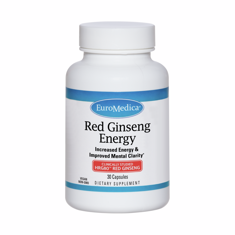 Red Ginseng Energy | 30 Capsules | EuroMedica | Supplement Hub