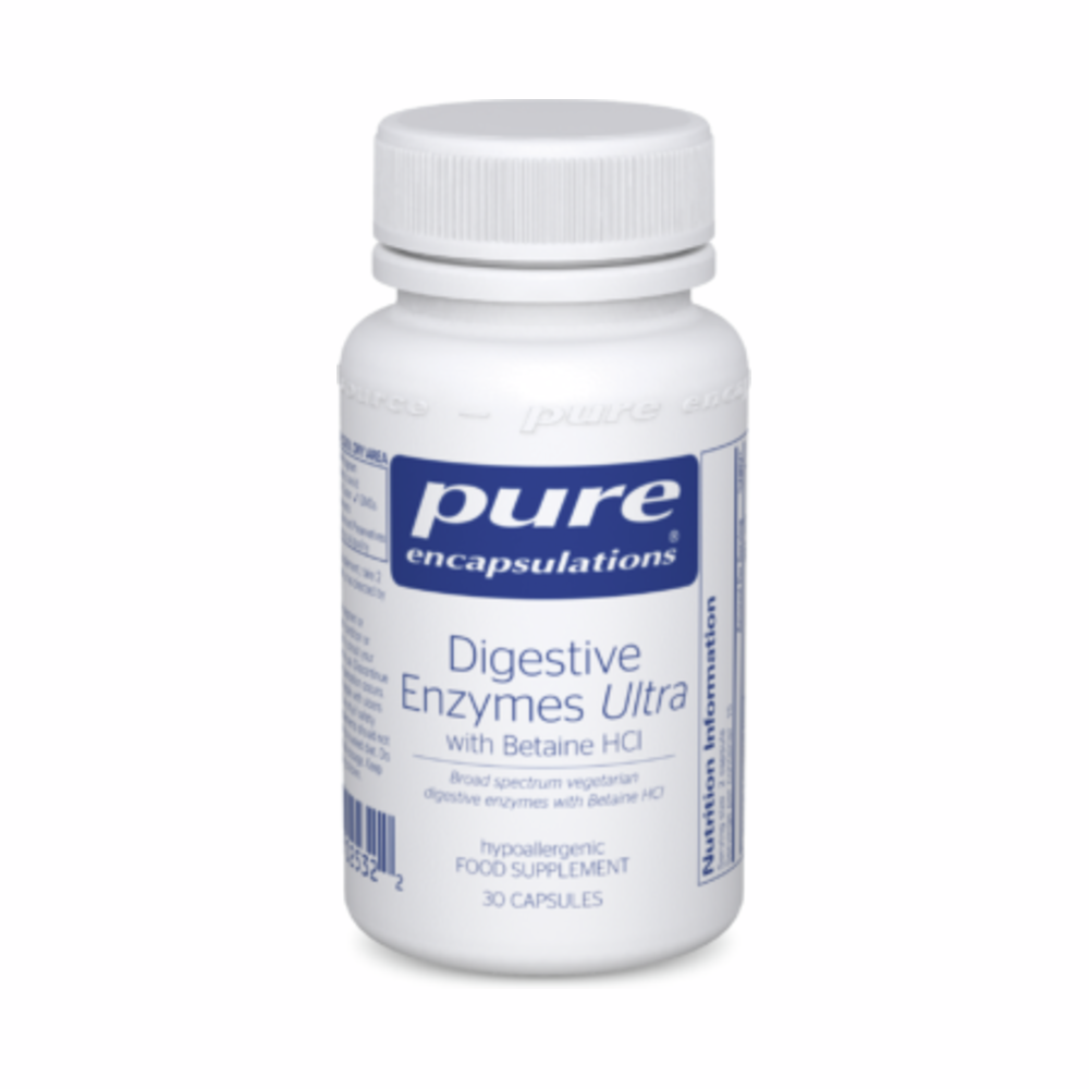 Digestive Enzymes Ultra with Betaine HCl - 30 Capsules | Pure Encapsul